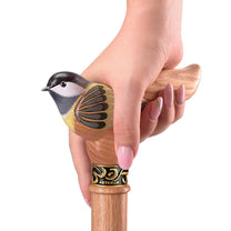 Custom Wooden Ladies Bird Walking Cane - Handcrafted Artistic Design