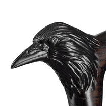 Fashionable Hand Carved Wooden Black Raven Cane Or Crow Walking Stick