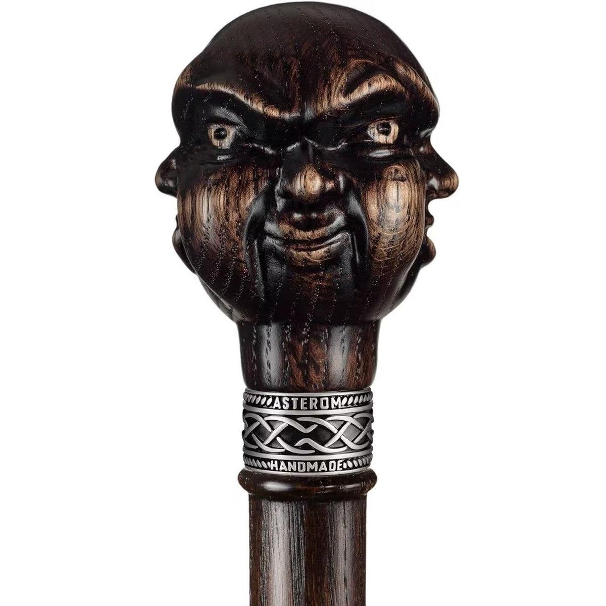 Hand-Carved Buddha Head Walking Stick: A Symbol of Serenity & Strength